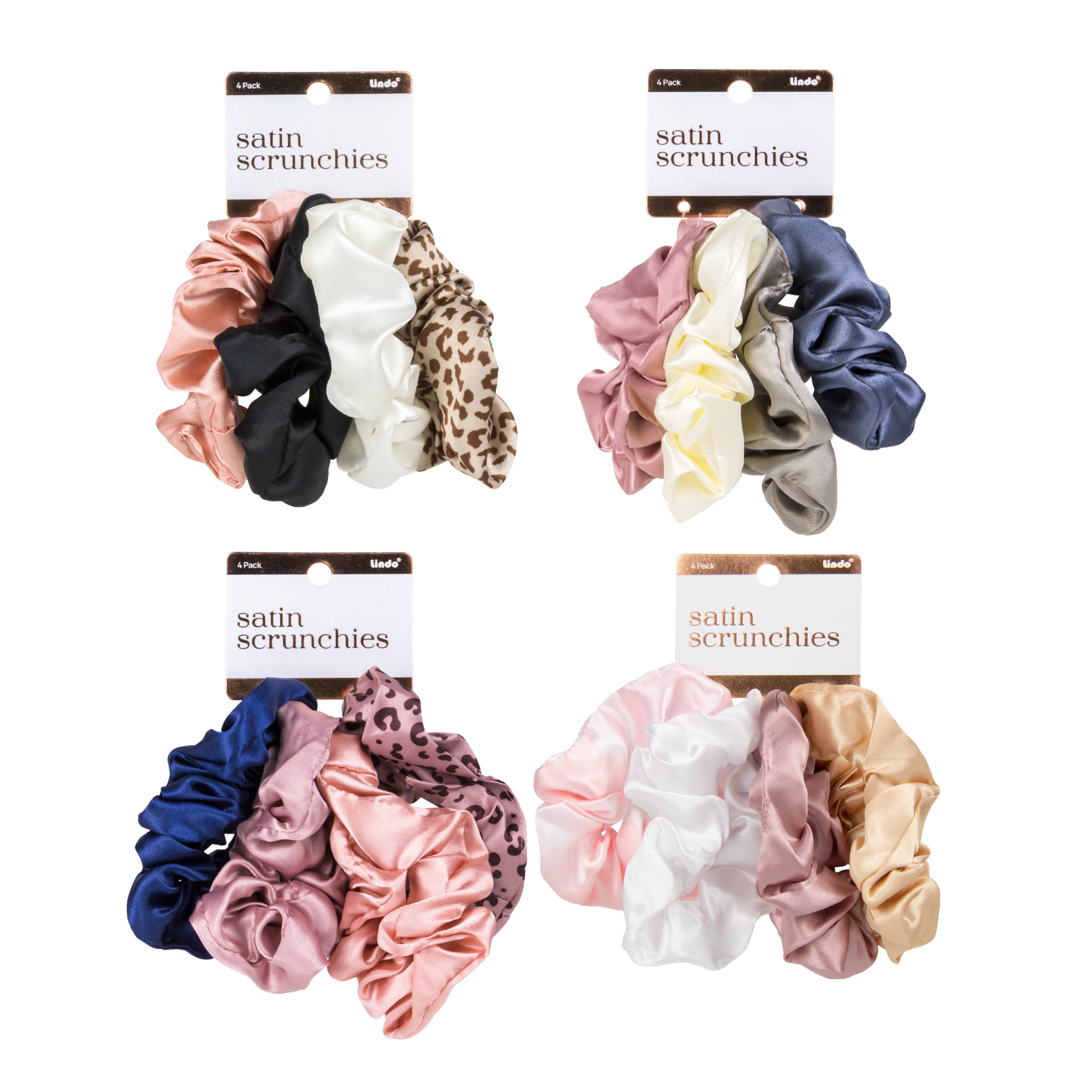 Lindo Satin Scrunchie (Large) – 4pcs/pk – Lindo Products