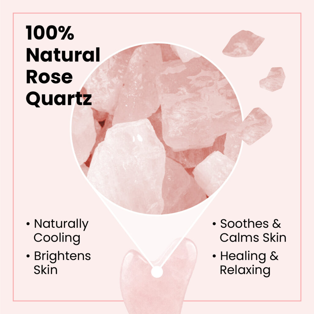 Lindo Rose Quartz Gua Sha Duo Set – 100% Natural Rose Quartz – Lindo ...