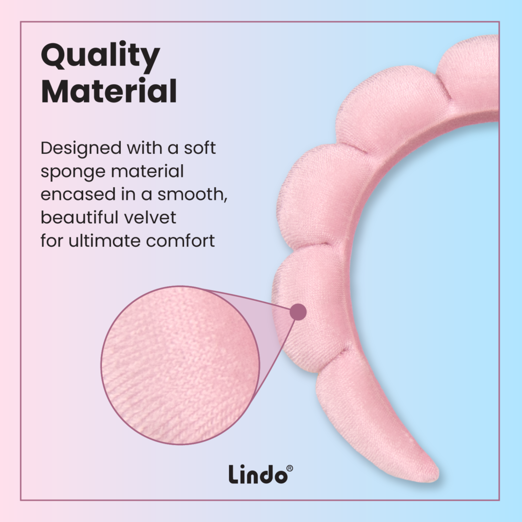 Lindo Soft Sponge Spa Headband (Velvet) – 2 pcs/pk – Lindo Products