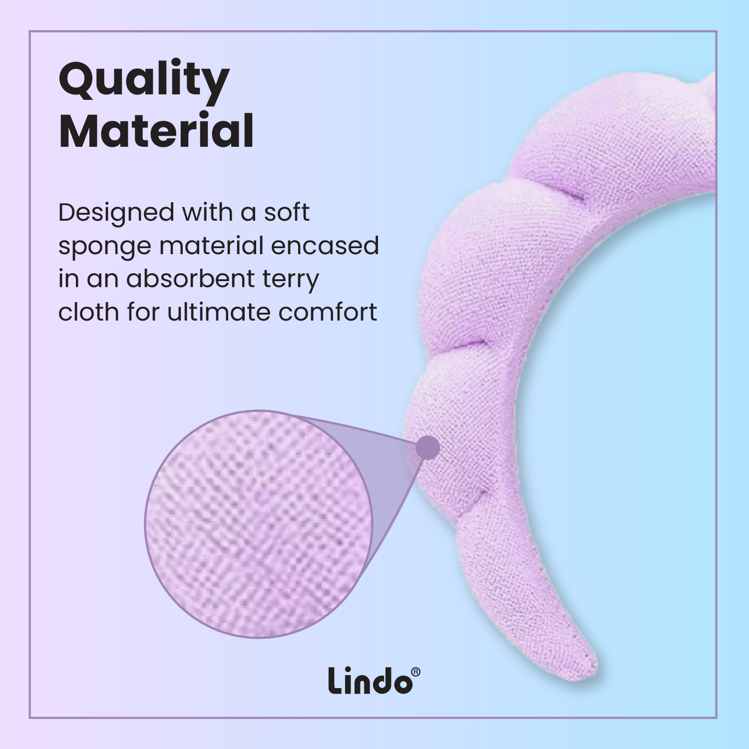 Lindo Soft Sponge Spa Headband (Terry) – 2 pcs/pk – Lindo Products